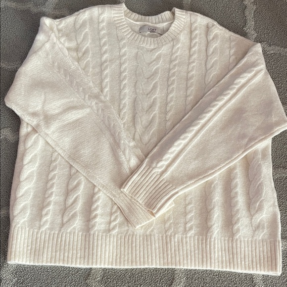 LOFT | Sweaters | Loft Cream Cable Knit Sweater | Poshmark